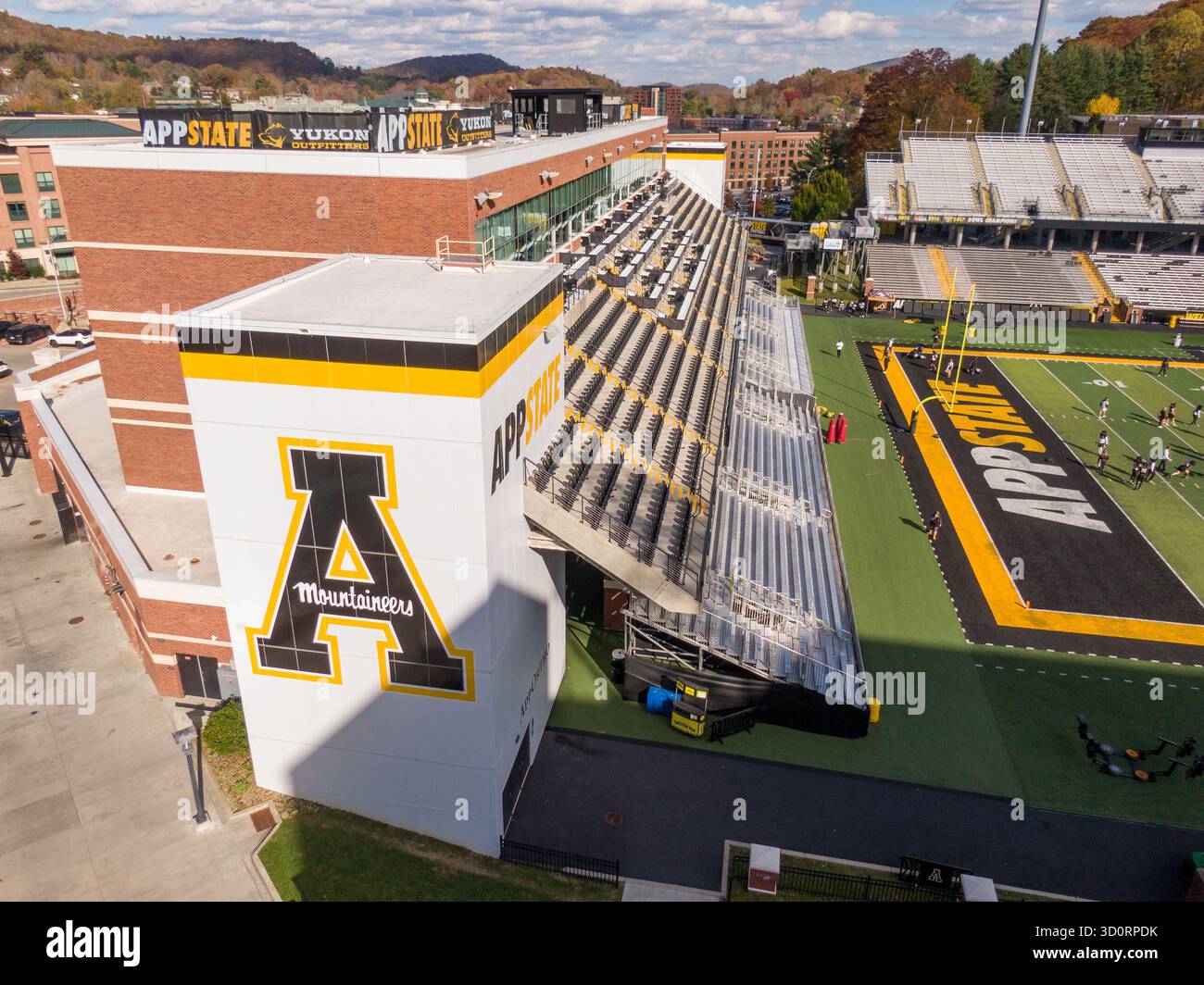 Aerial View of Kidd Brewer Stadium With Autumn Foliage, Home of the ...
