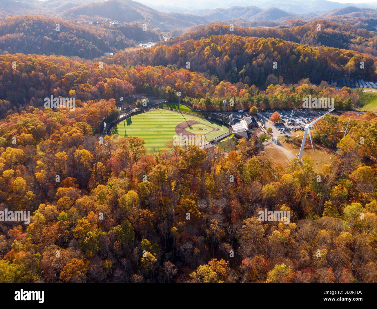Drone view of Beaver Field at Jim and Bettie Smith Stadium, Appalachian ...