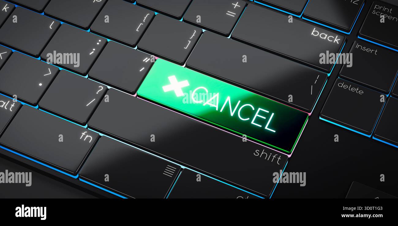 Cancel - modern computer keyboard - 3D illustration Stock Photo - Alamy