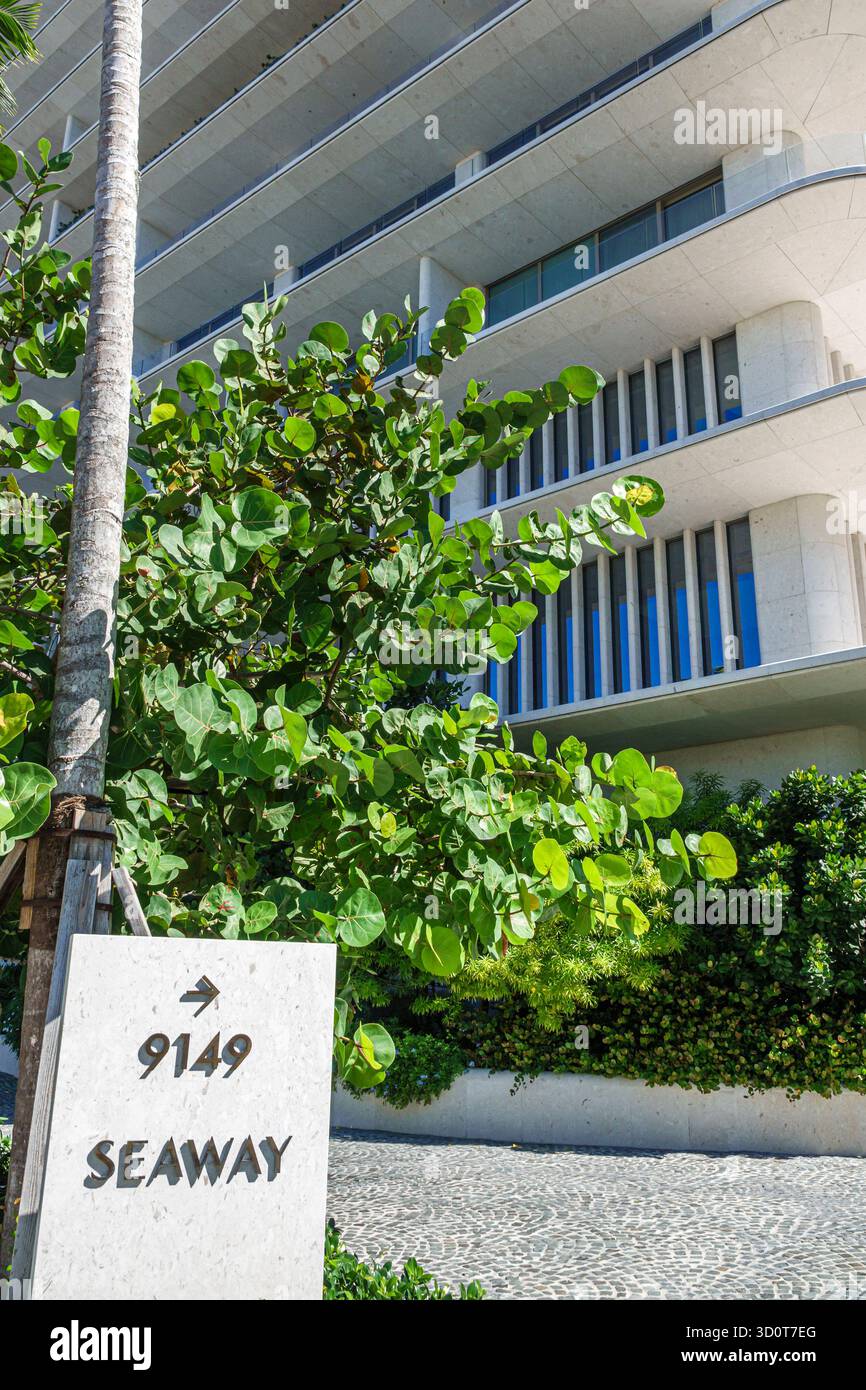 Modern beachfront residential building curved balconies hi-res stock ...