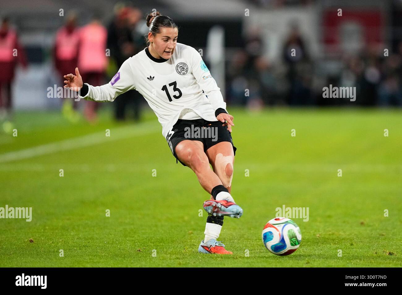 Germany's Carlotta Wamser plays the ball during the UEFA Women's ...