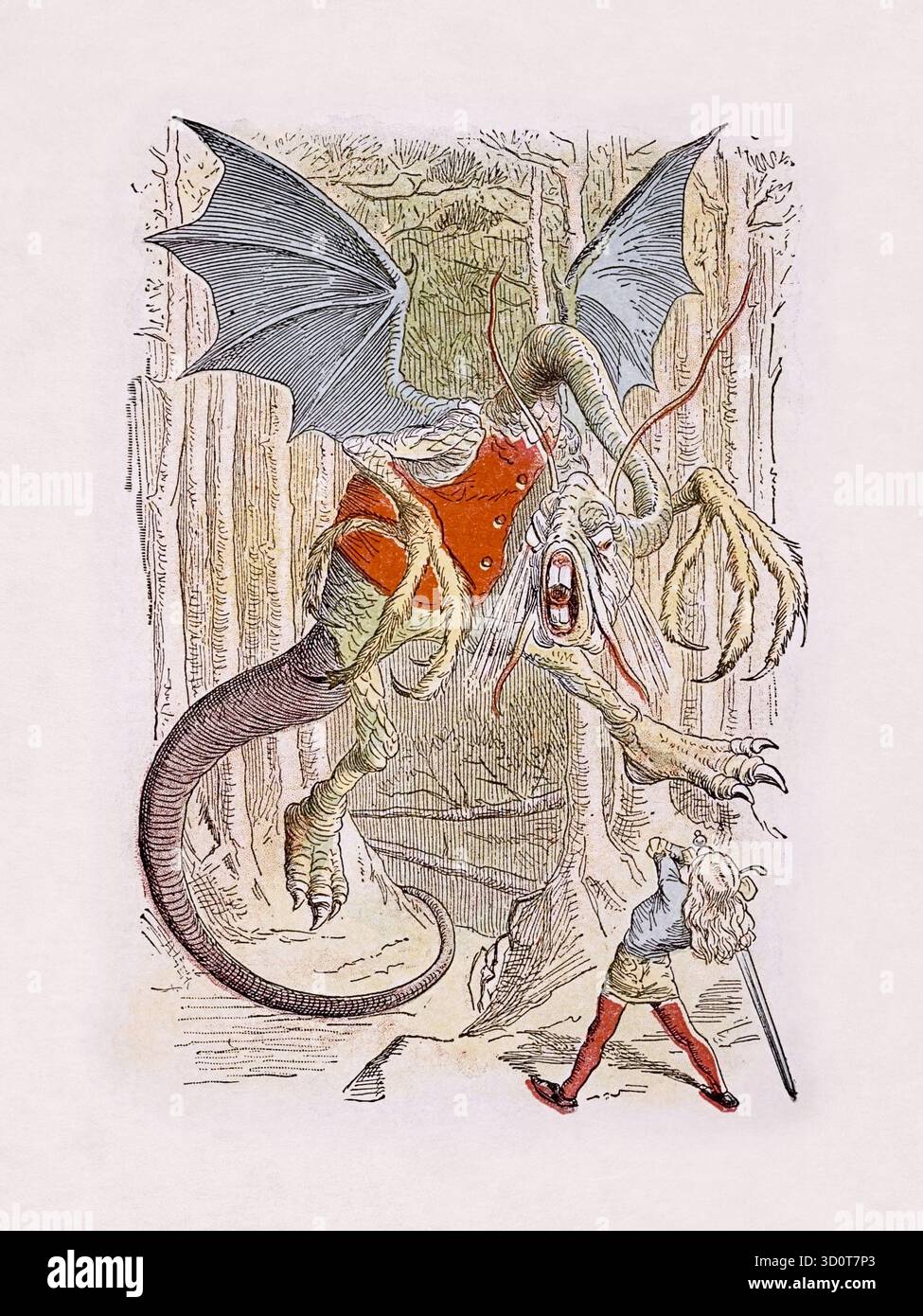 Illustration of Alice battling the Jabberwock by John Tenniel from the ...