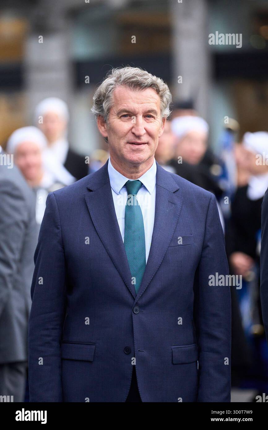 Alberto Nunez Feijoo arrives at Campoamor Theatre for the Ceremony ...