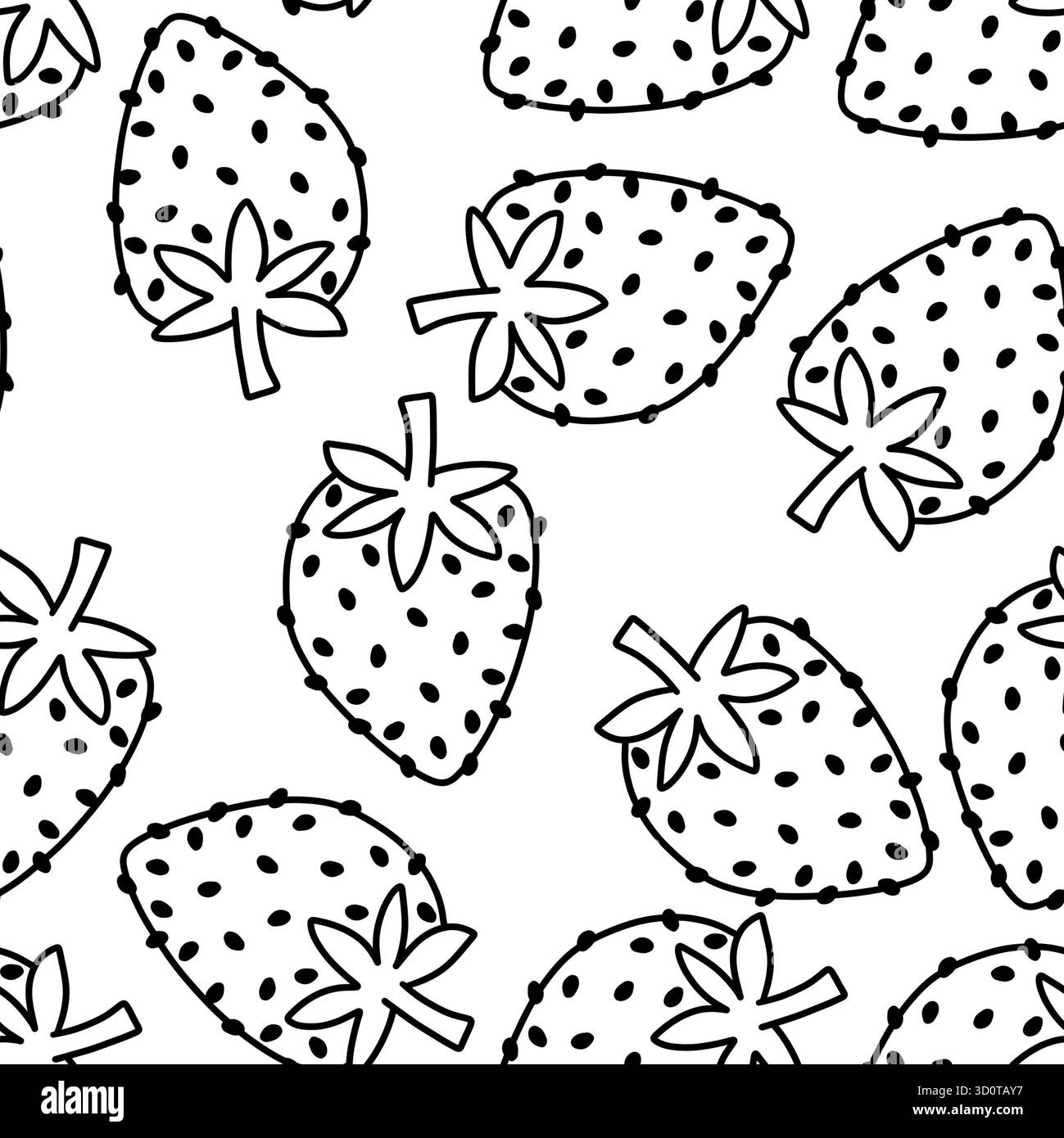 Doodle vegan seamless pattern Black and White Stock Photos & Images - Alamy