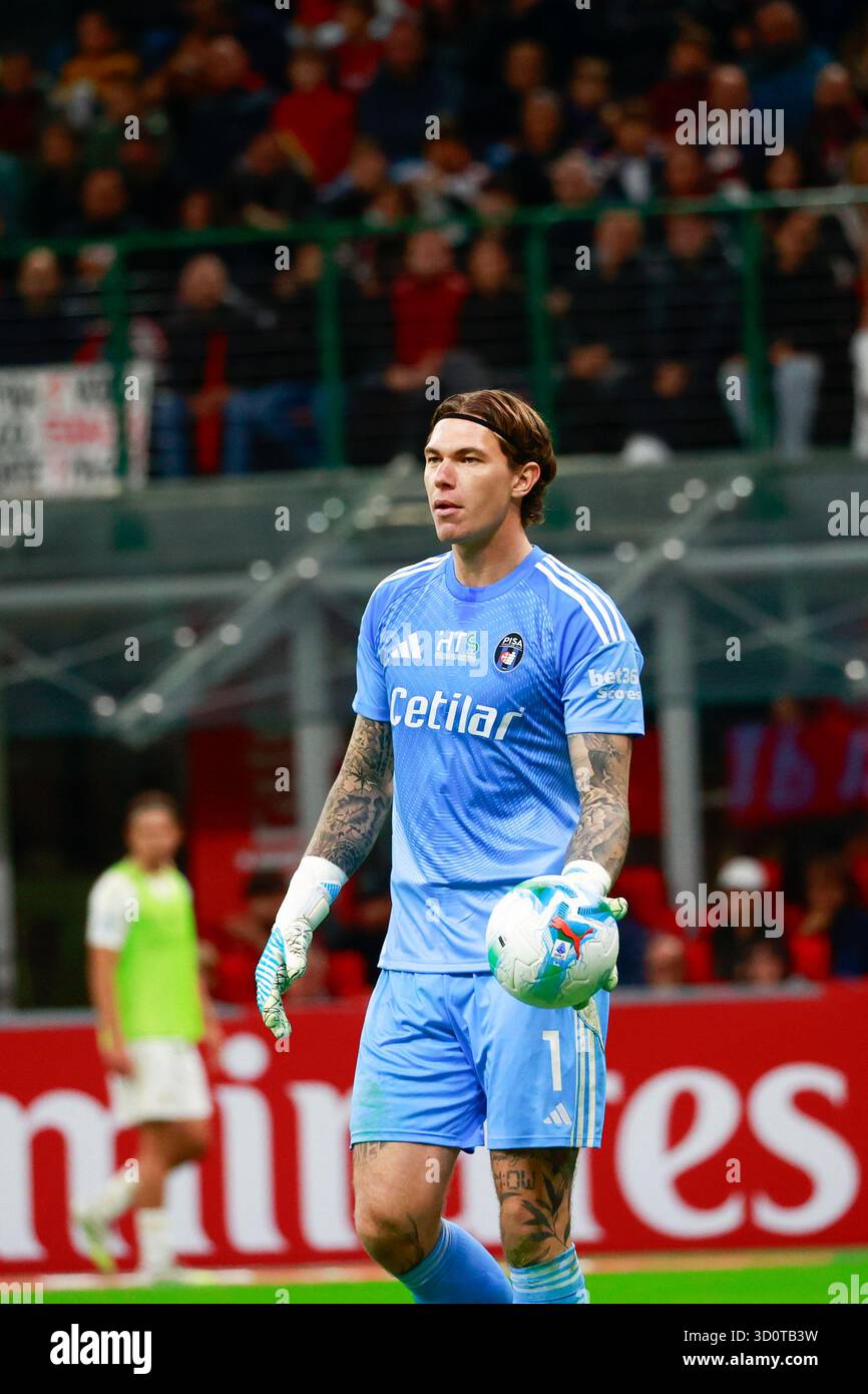 Milano, Italy, October 24 2025. Adrian Semper in action during Serie A ...
