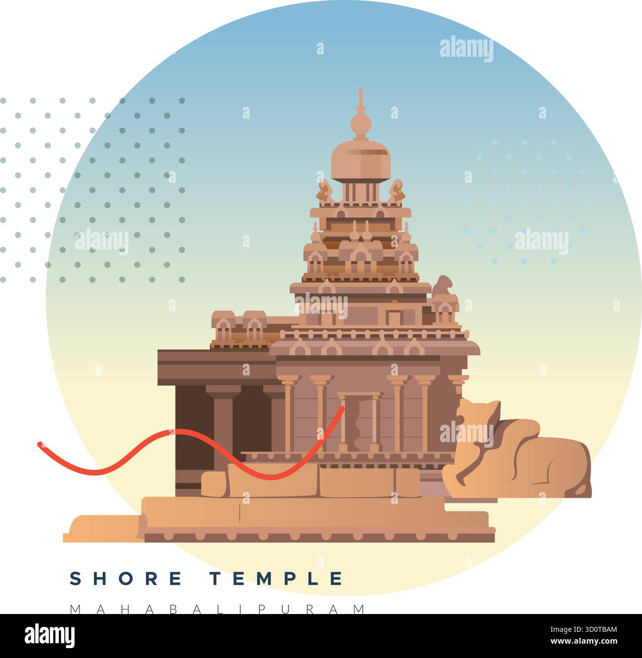Shore Temple Complex - Mahabalipuram - Tamil Nadu - Stock Illustration ...