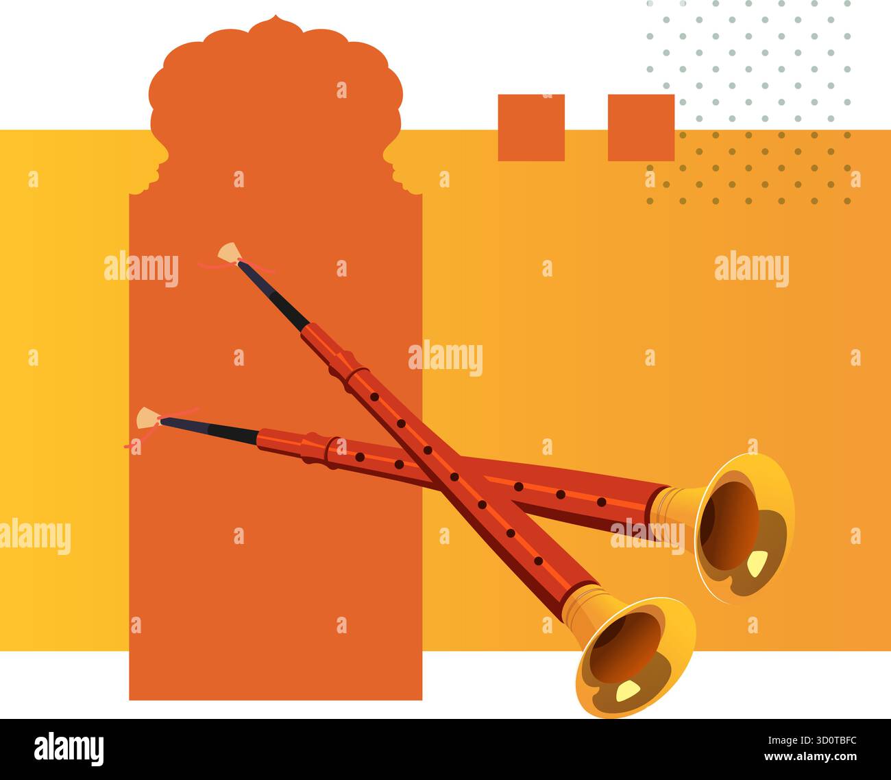 Shehnai is a type of oboe - Musical Instrument - Stock Illustration as ...