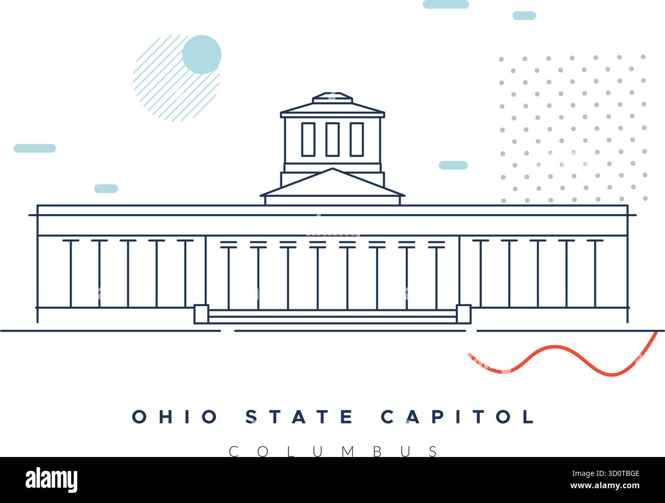Ohio Statehouse - State Capitol in Columbus - Stock Illustration as EPS ...