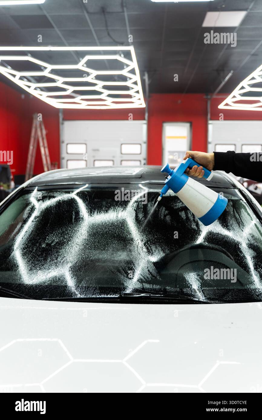 Detailer spray a glass prep liquid to remove dust, grease, and debris ...