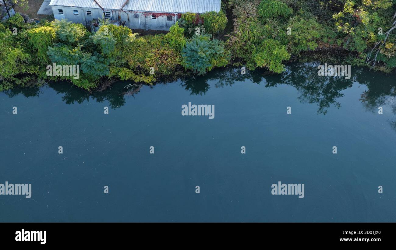 Aerial view of site on Matawan Creek where the Shark attack of 1916 ...