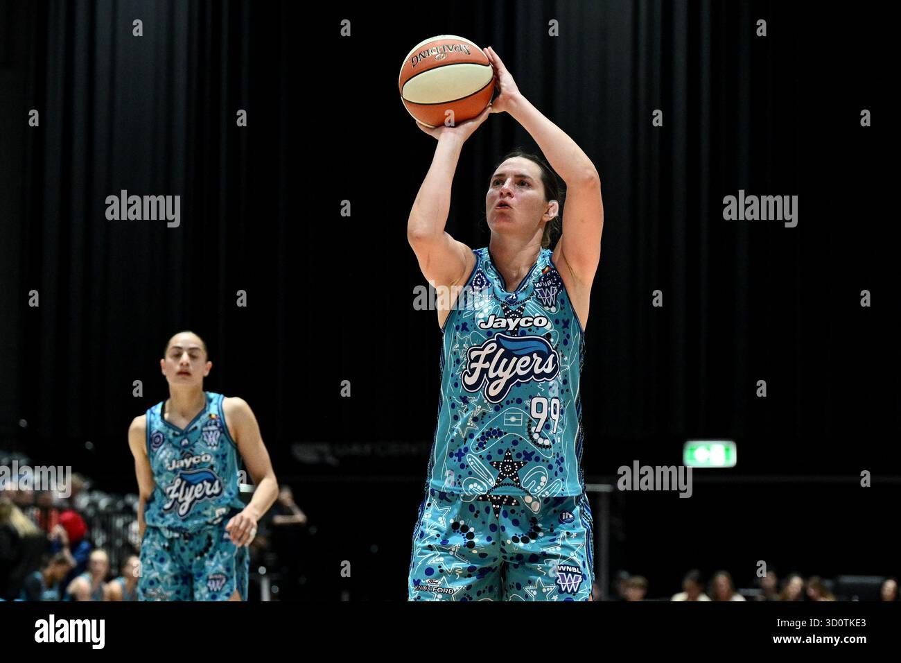 Haley Peters of the Flyers takes a free throw during the WNBL Round 2 ...