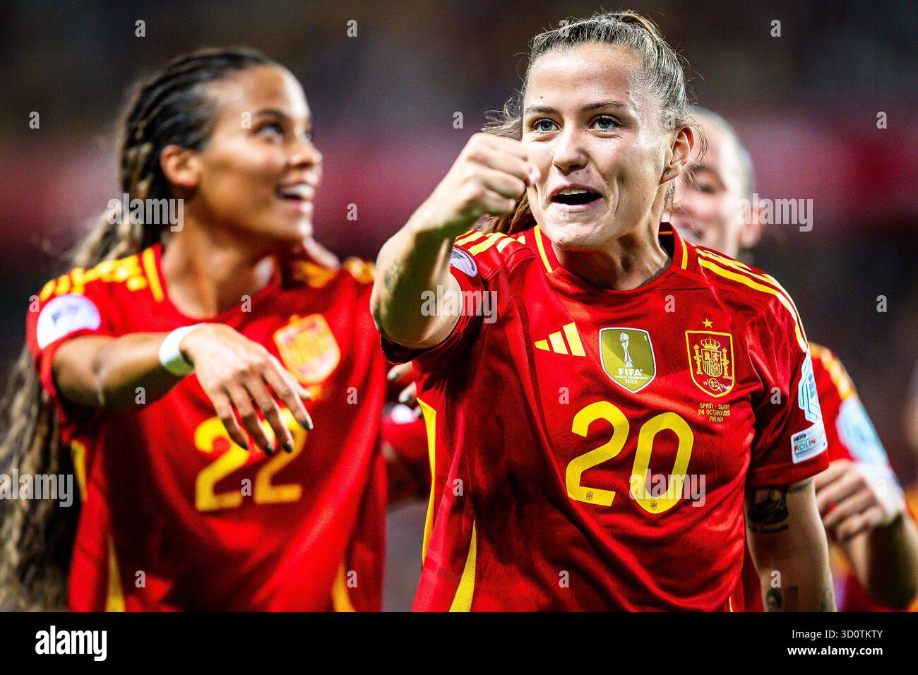Claudia PINA of Spain celebrate his goal with Vicky LOPEZ of Spain ...