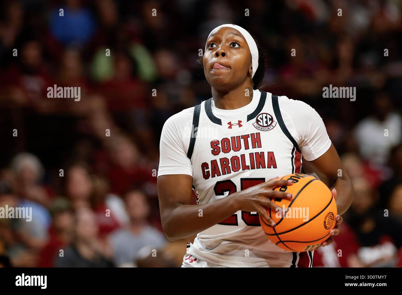 South Carolina guard Raven Johnson drives to the basket for a layup ...