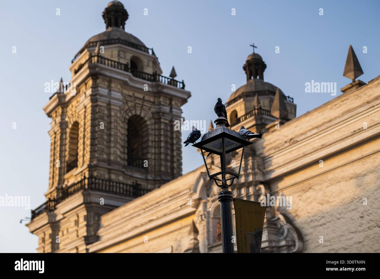 Twin bell towers of the Church and Convent of San Francisco in historic ...