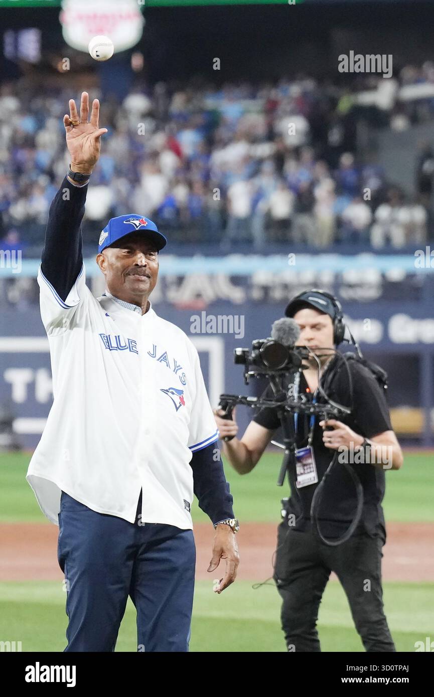 Former Toronto Blue Jays manager Cito Gaston throws out the ceremonial ...
