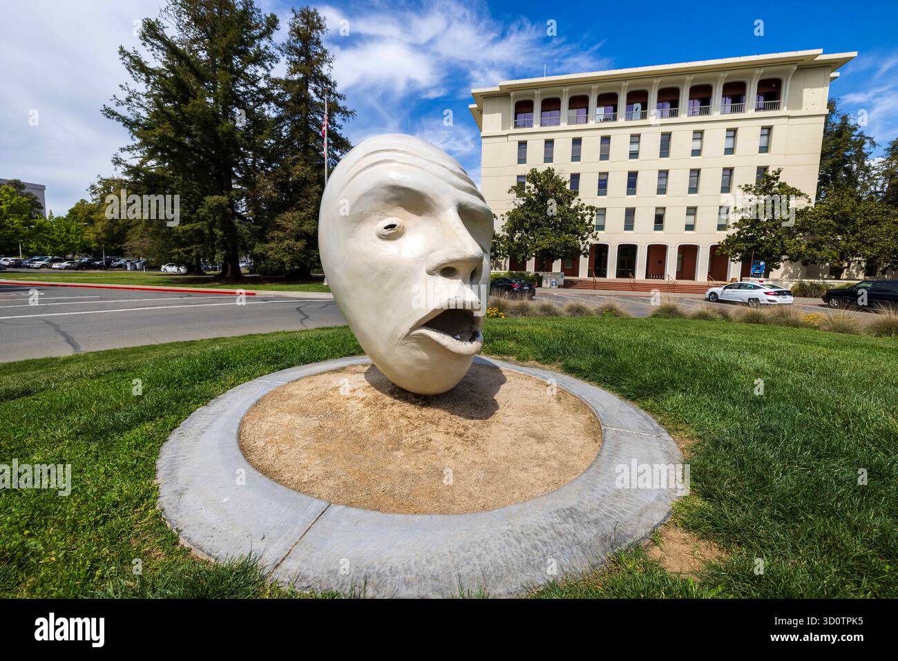 April 10, 2025, Davis, California, USA: Sculpture artwork titled See No ...