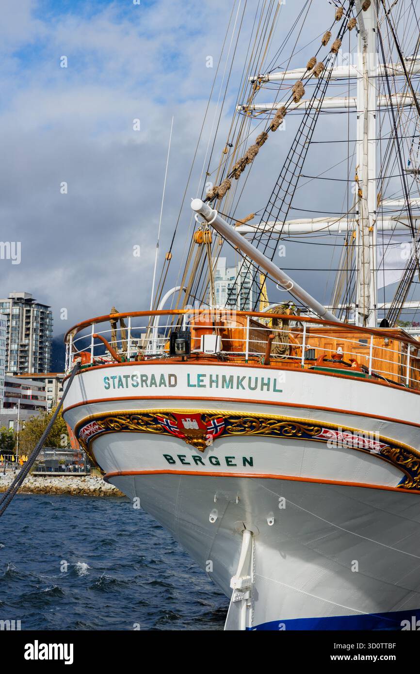North Vancouver - Oct 19,2025: Norwegian tall ship Statsraad Lehmkuhl ...