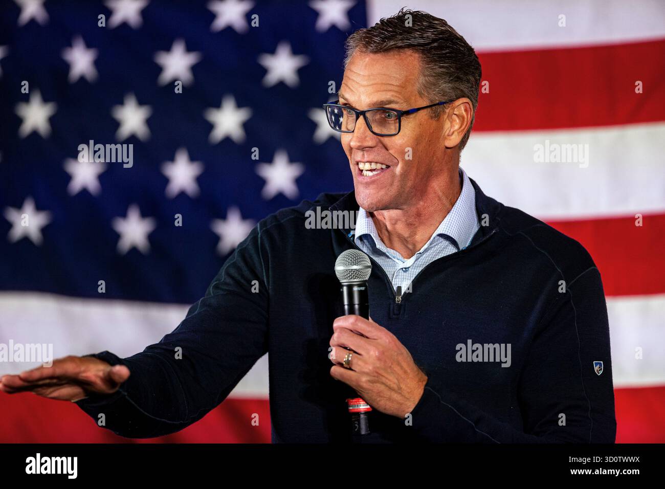 Rep. Randy Feenstra, R-Iowa, speaks during the Triple M Tailgate ...