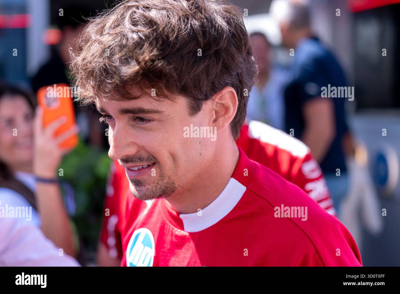 Charles Leclerc (Monaco) of Ferrari prior to practice ahead of the F1 ...