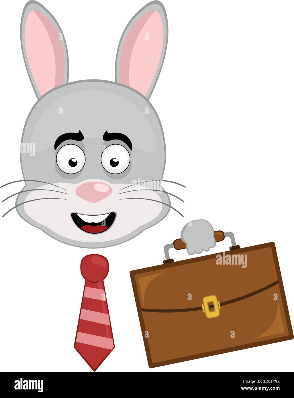 vector illustration emoticon character face rabbit rodent animal, with ...