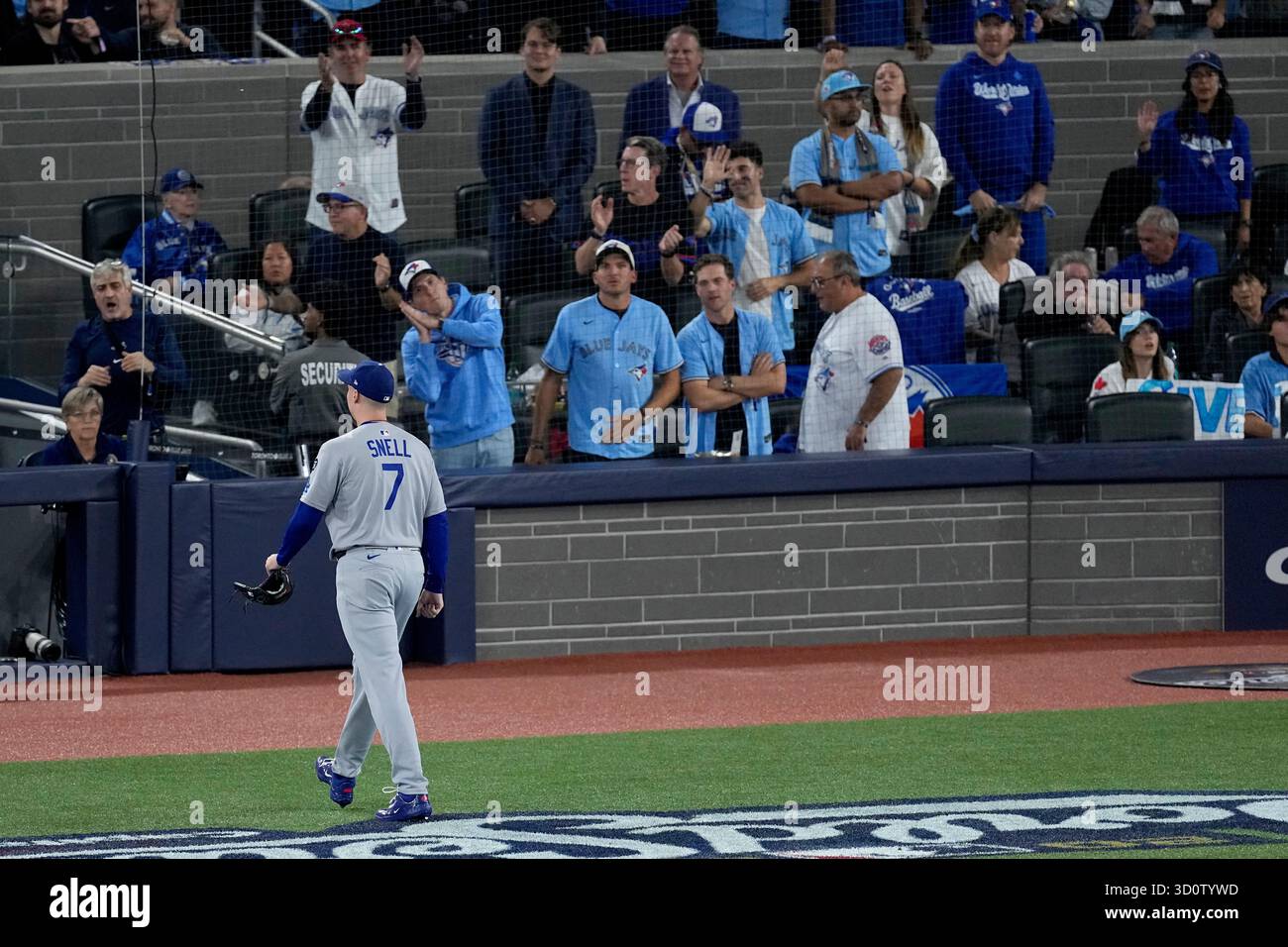 Los Angeles Dodgers pitcher Blake Snell leaves the game during the ...
