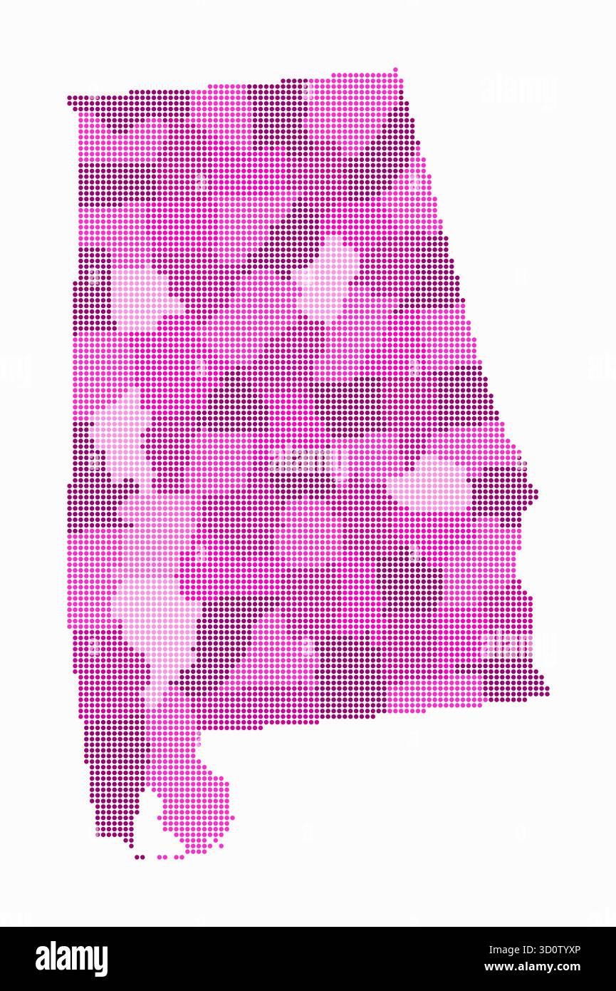 Alabama dotted map. Digital style map of the state on a white ...