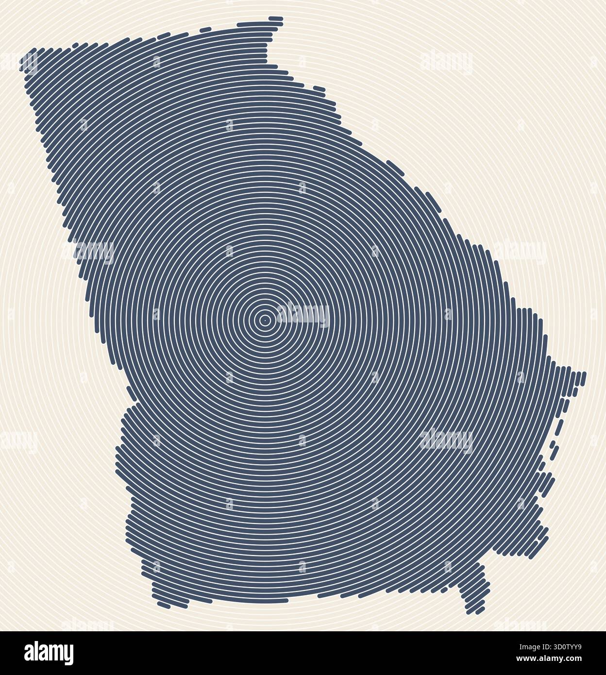 Georgia shape rings. State map formed by stacked circles. Georgia ...