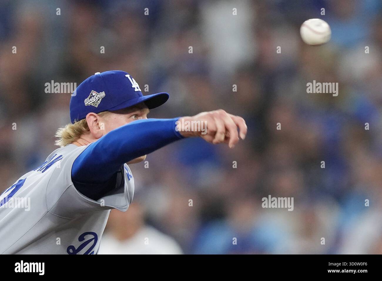 Los Angeles Dodgers pitcher Emmet Sheehan (80) delivers a pitch against ...