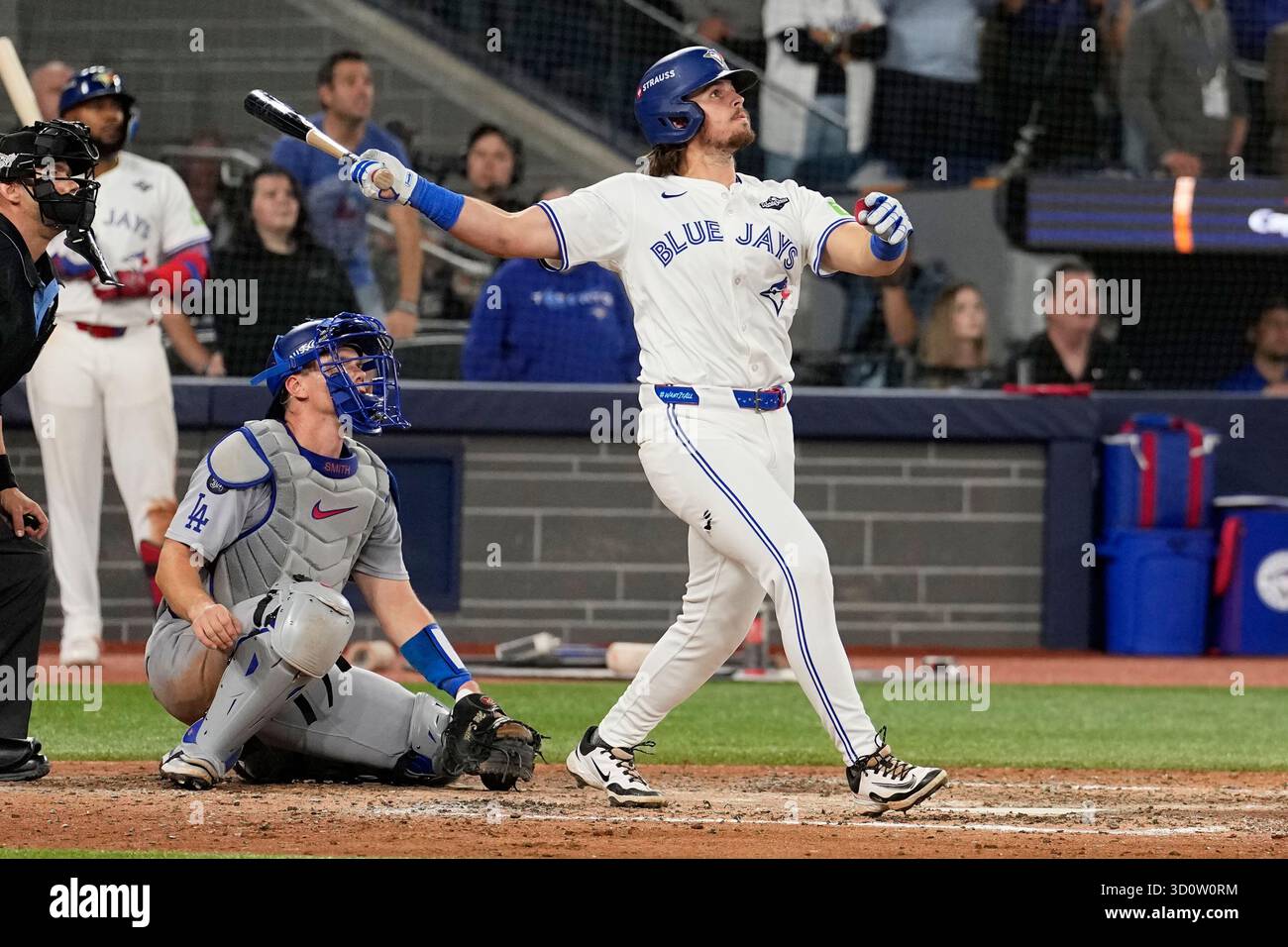 Toronto Blue Jays' Addison Barger watches his grand slam home run ...