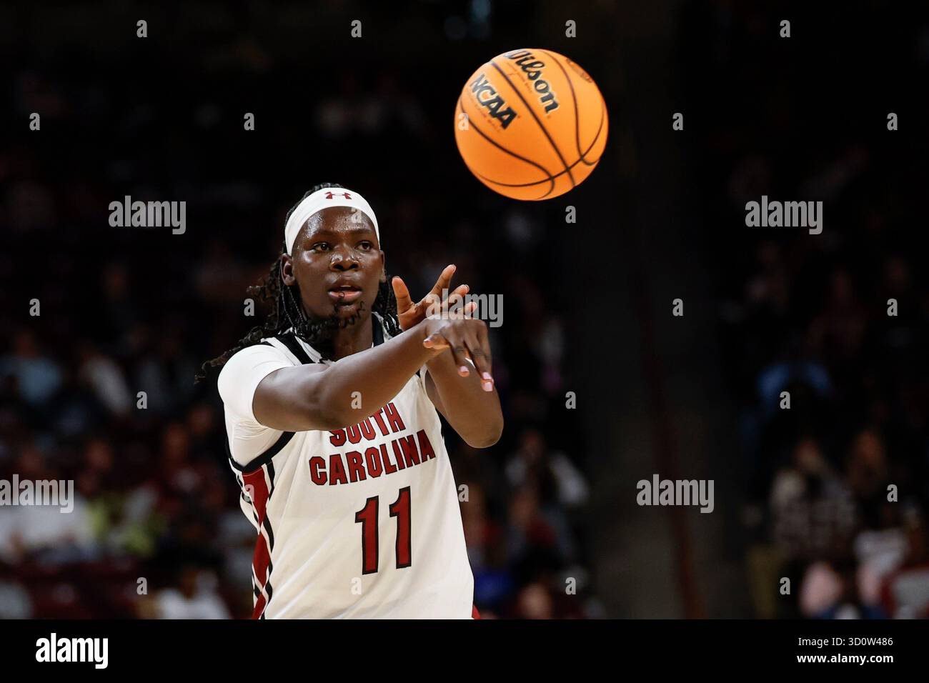South Carolina's Madina Okot passes during the first half of an ...