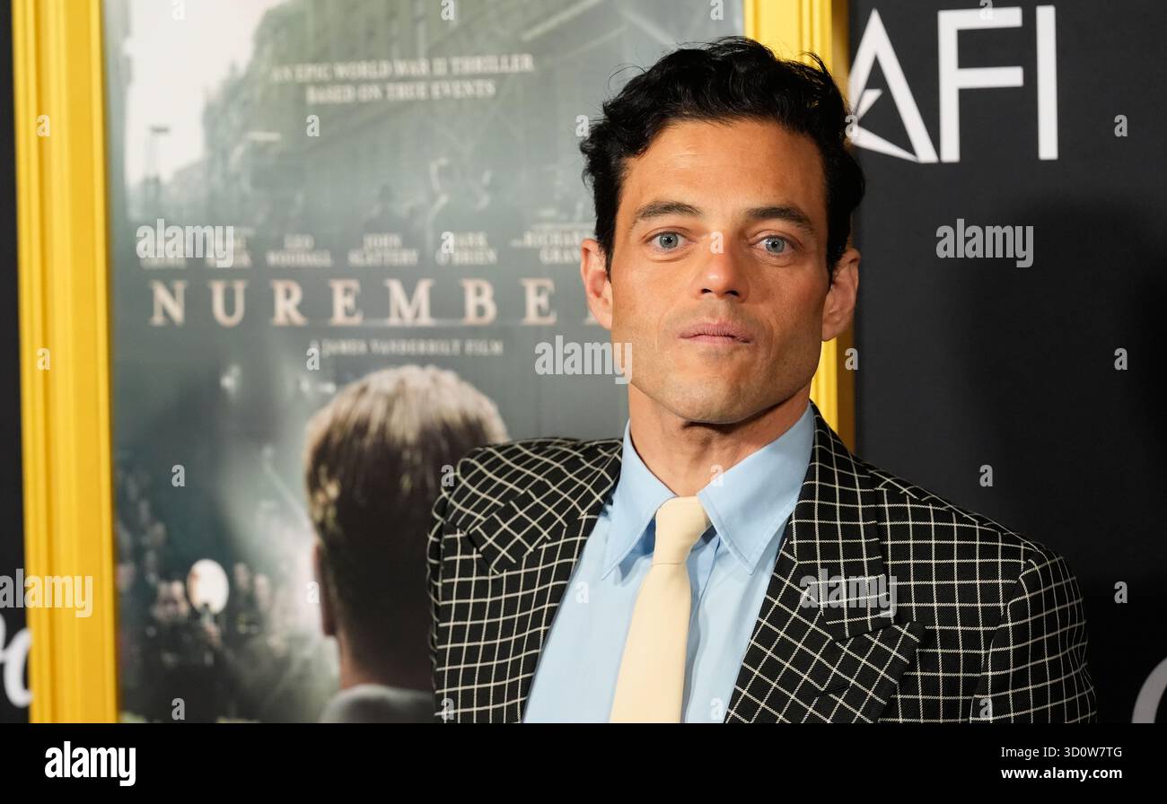 Rami Malek arrives at the AFI Fest premiere of the film "Nuremberg" on ...