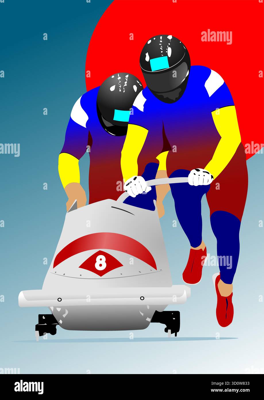 Bobsled at start Stock Vector Images - Alamy