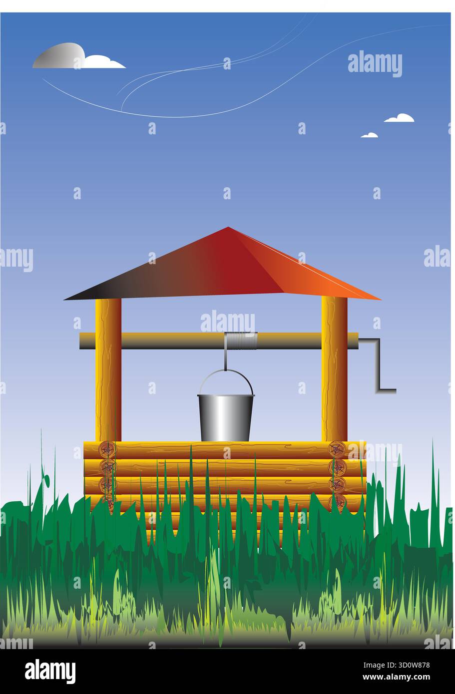 Old well spring water Stock Vector Images - Alamy
