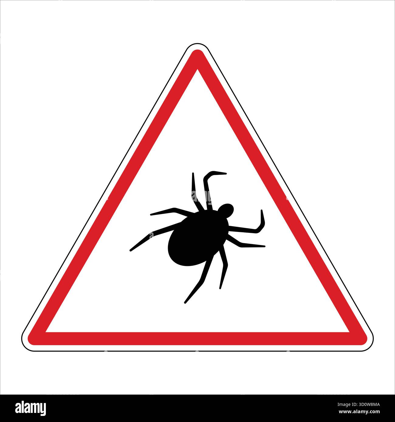 Warning sign indicating tick danger and potential health risks Stock ...