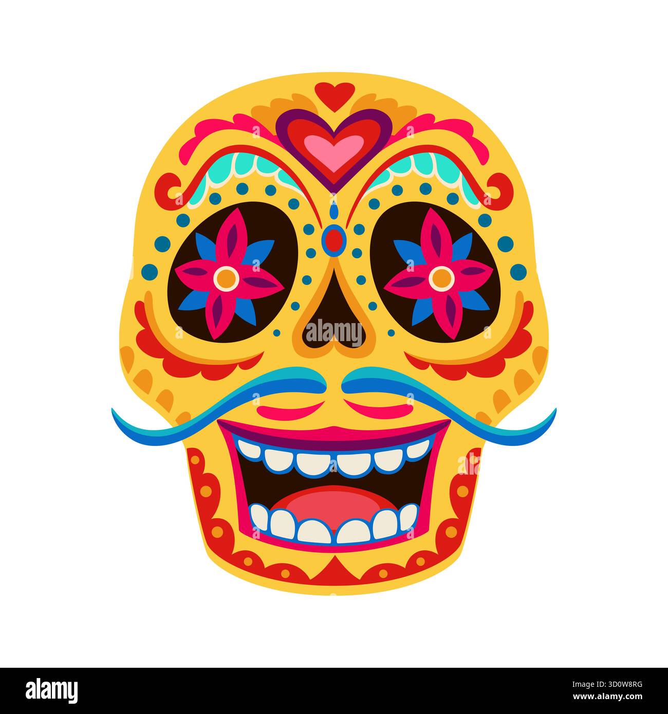 Day of the Dead laughed man calavera sugar skull Stock Vector Image ...