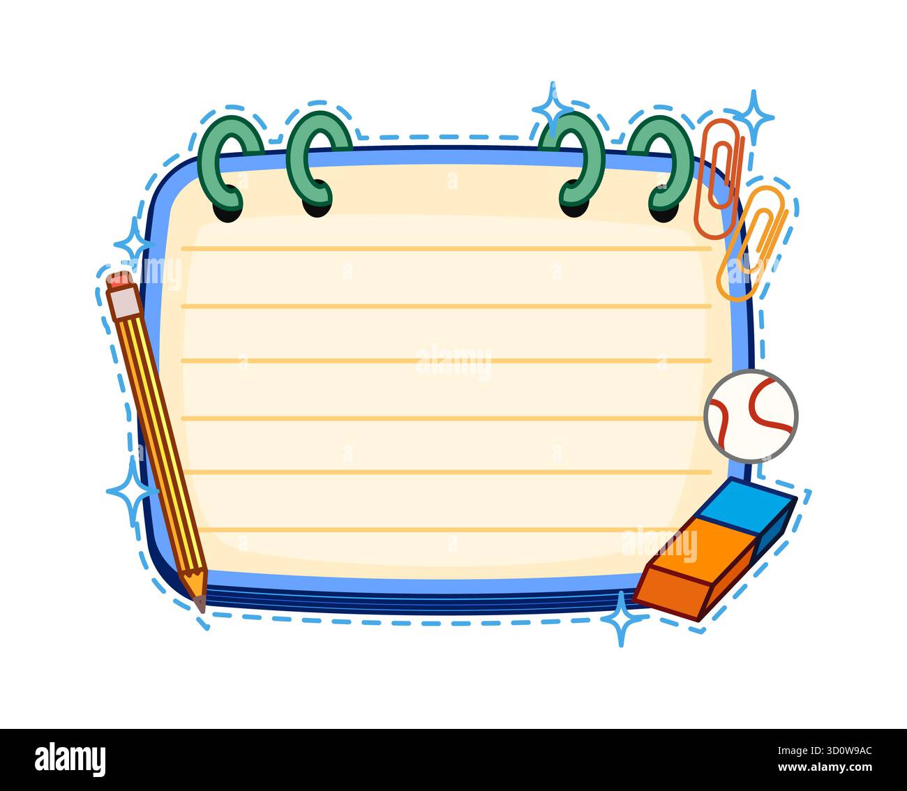 School education notebook kids memo note frame Stock Vector Image & Art ...