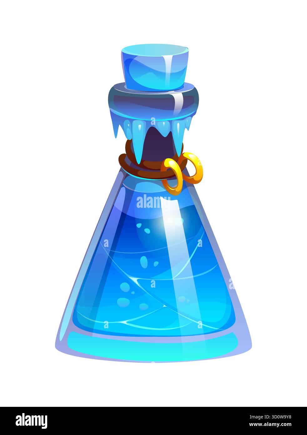 Cartoon magic potion vector bottle with blue drink Stock Vector Image ...