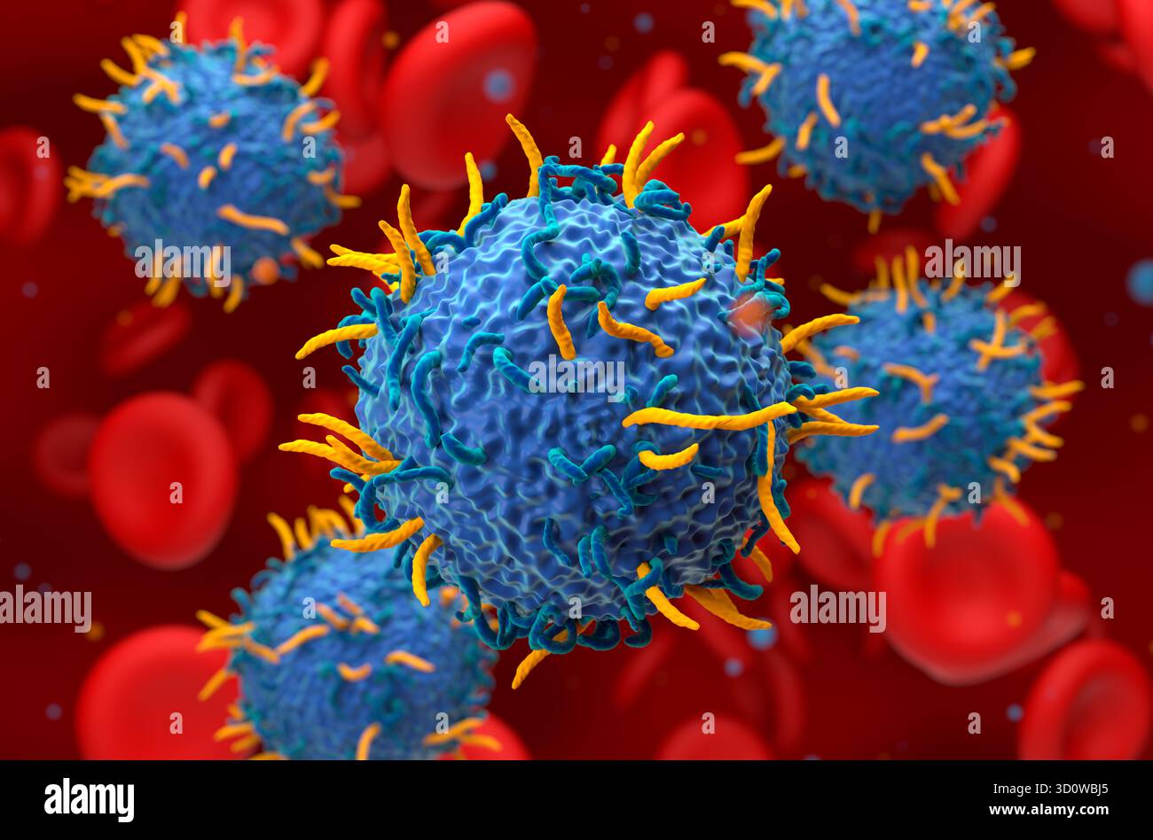 CAR T cells - Closeup view 3d illustration Stock Photo - Alamy