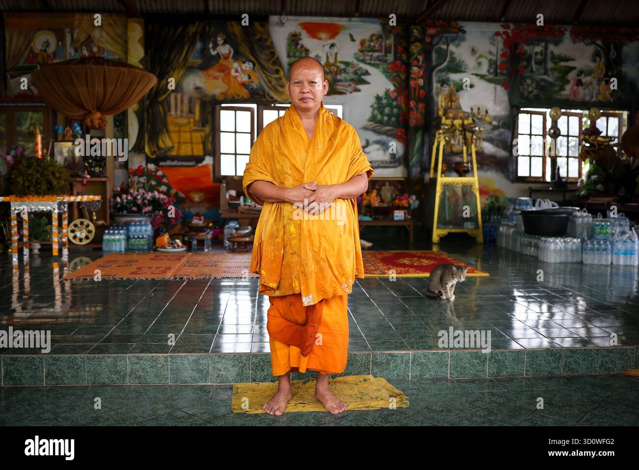 Chiangmai Thailand July 20- 2023 : A Buddhist Monk in a temple ...