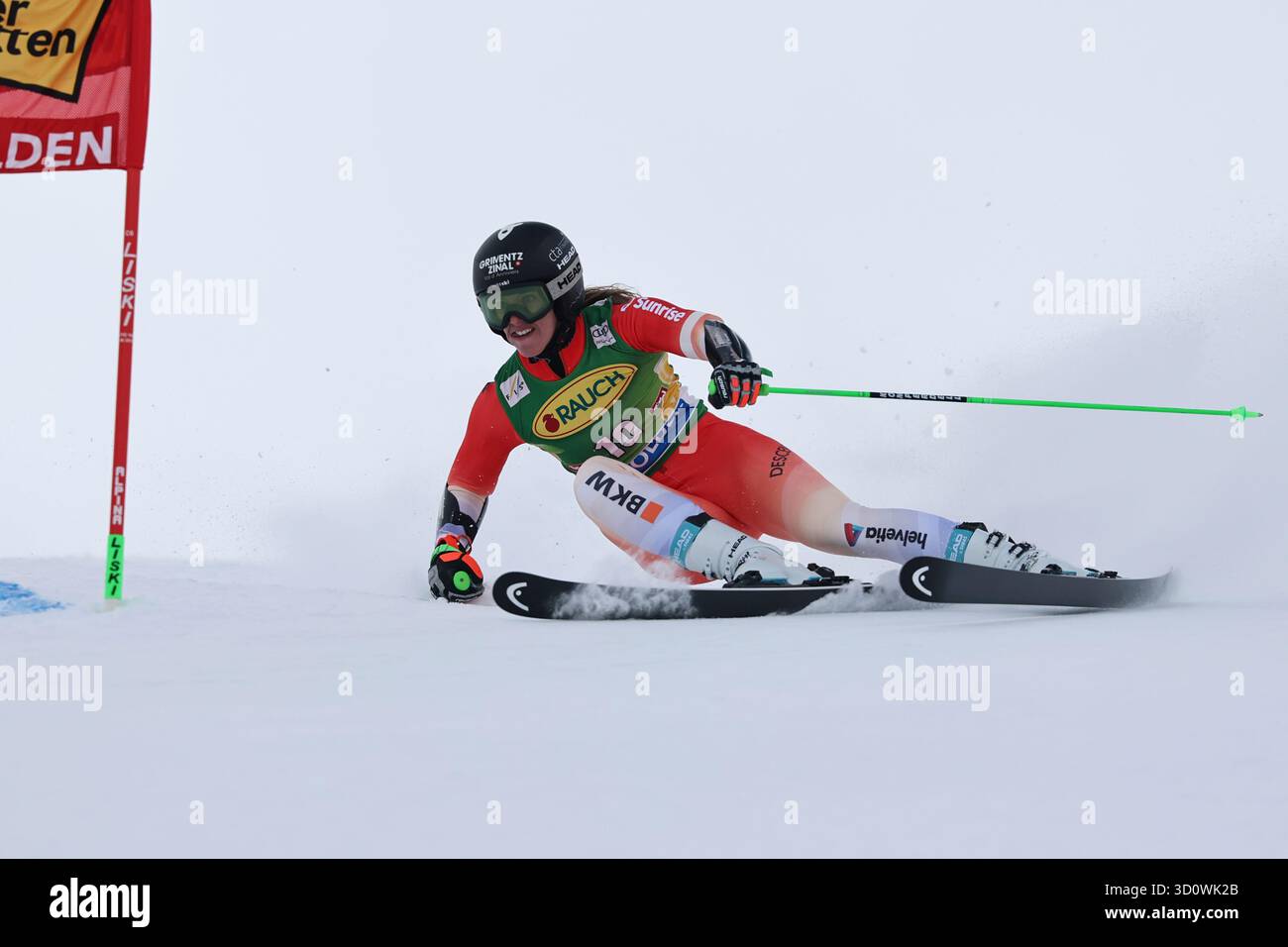 Switzerland's Camille Rast competes in an alpine ski, women's World Cup ...