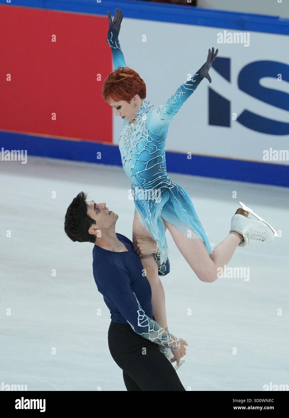 Evgeniia LOPAREVA and Geoffrey BRISSAUD of France perform during the ...