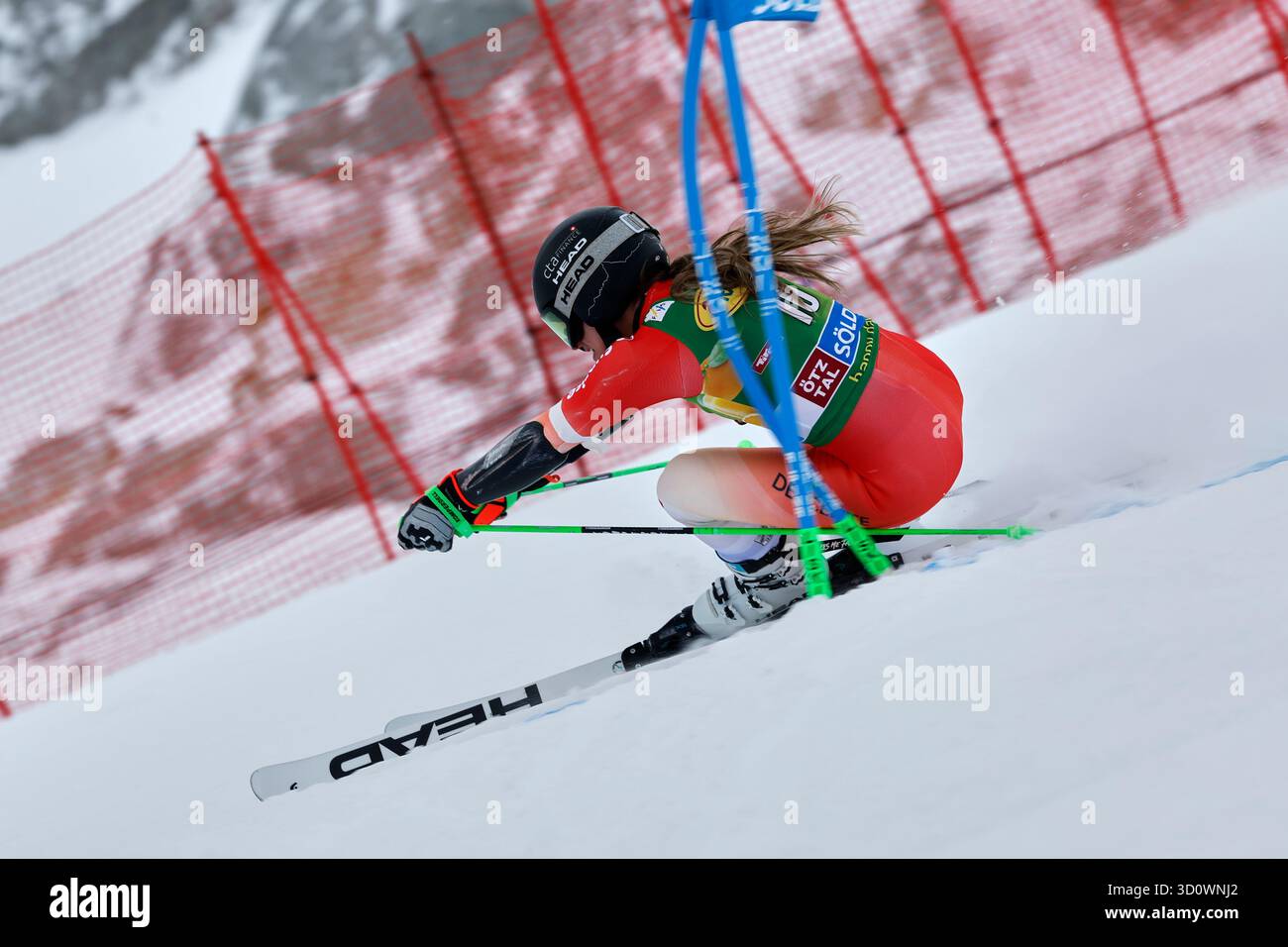 Switzerland's Camille Rast competes in an alpine ski, women's World Cup ...