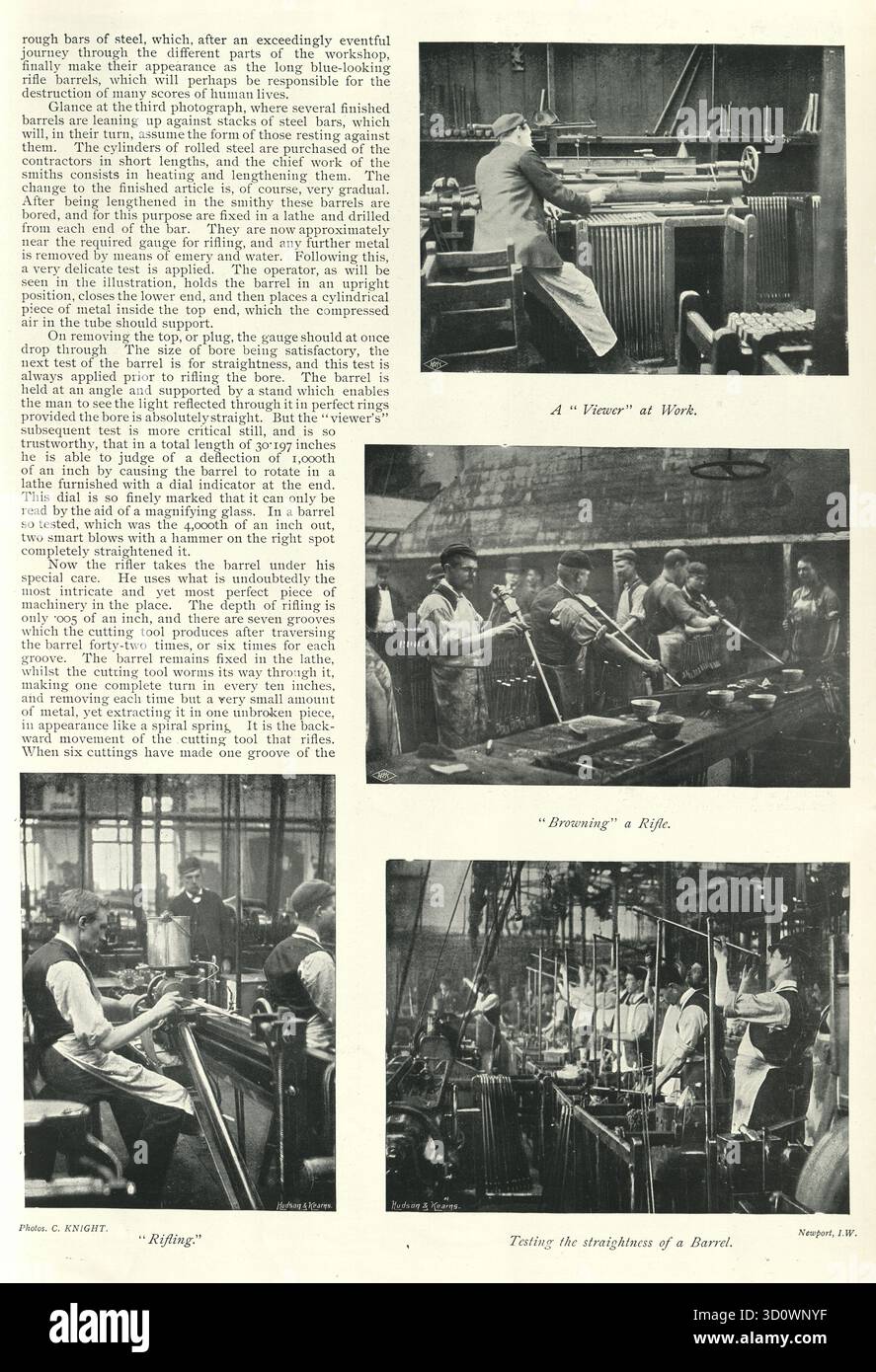 Workers manufacturing rifles at the Royal Small Arms Factory in ...