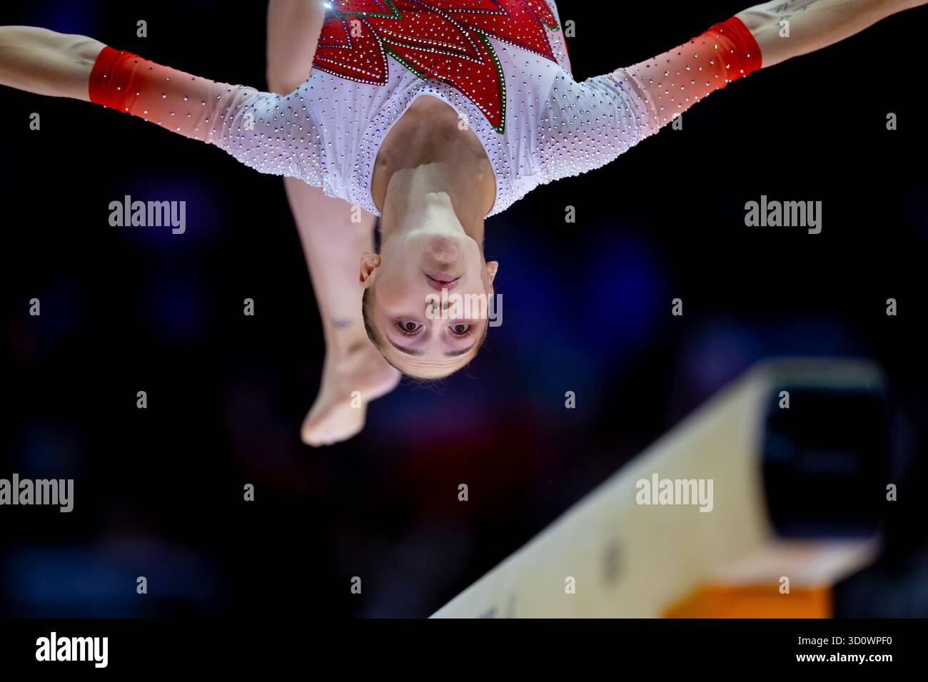 JAKARTA - Kaylia Neymour (ALG) during the balance beam final at the ...