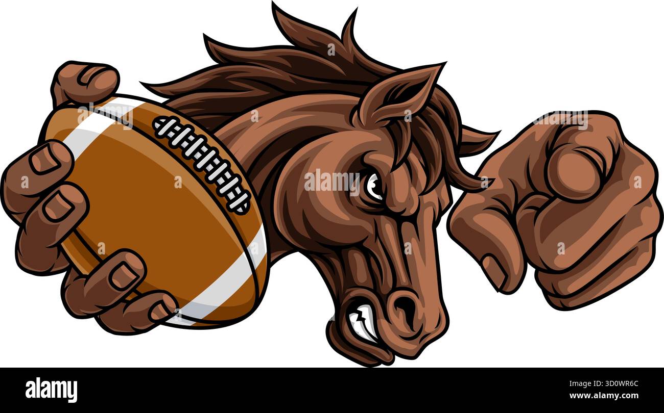 Horse Mustang Stallion Football Sports Team Mascot Stock Vector Image ...