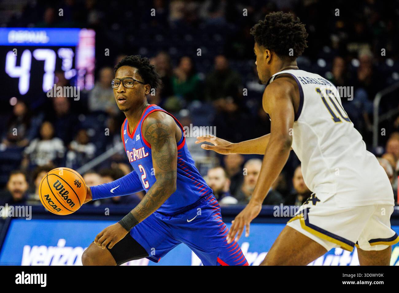 October 24, 2025: DePaul guard Layden Blocker (2) looks to pass the ...