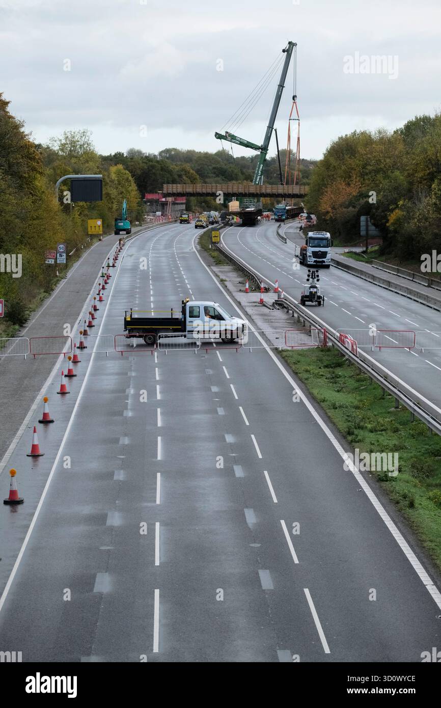 Bristol, UK. 25th October 2025. The M4 Motorway will be closed between ...