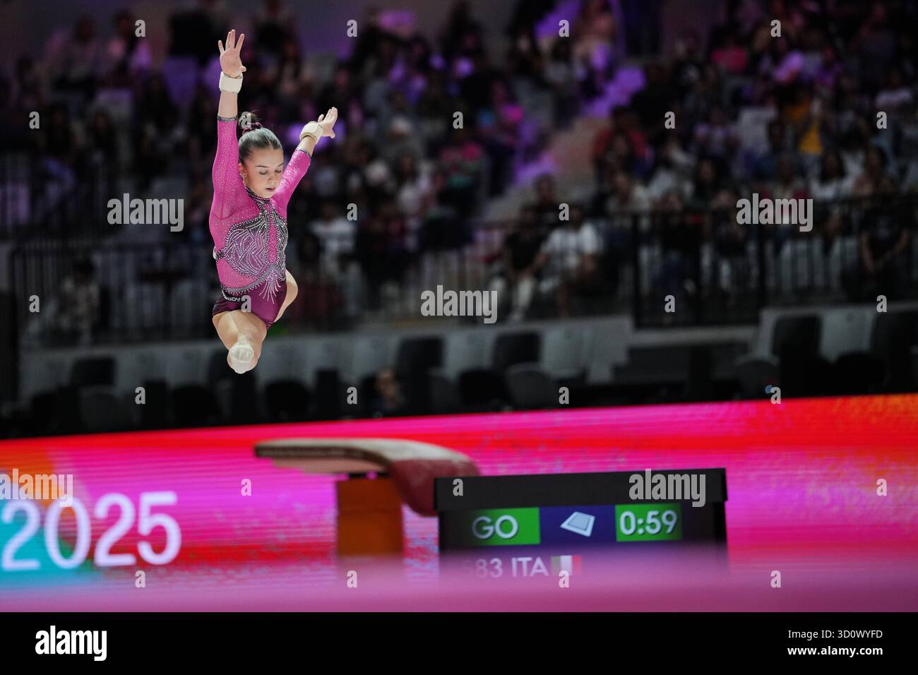 Giulia Perotti of Italy competes in the women's floor exercise final ...