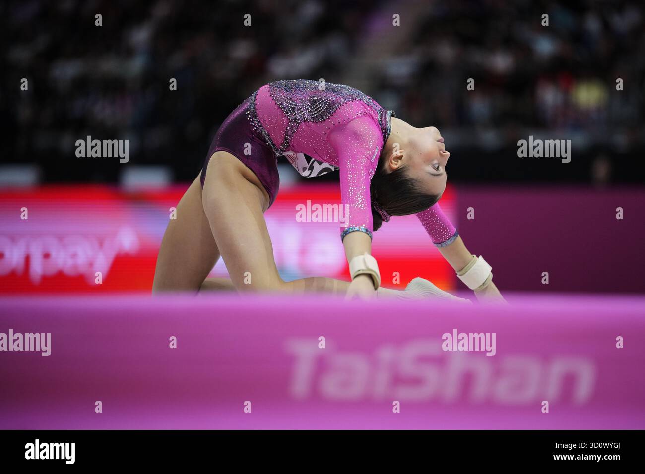Giulia Perotti of Italy competes in the women's floor exercise final ...