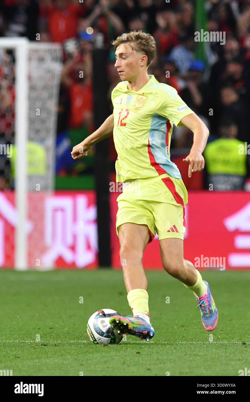 MUNICH, GERMANY - JUNE 8: Dean Huijsen of Spain during the UEFA Nations ...